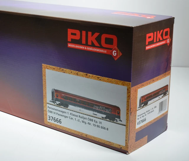 PIKO 37666 PASSENGER Car "Railjet" of the ÖBB / NEW / Gauge G £250.39 - PicClick UK