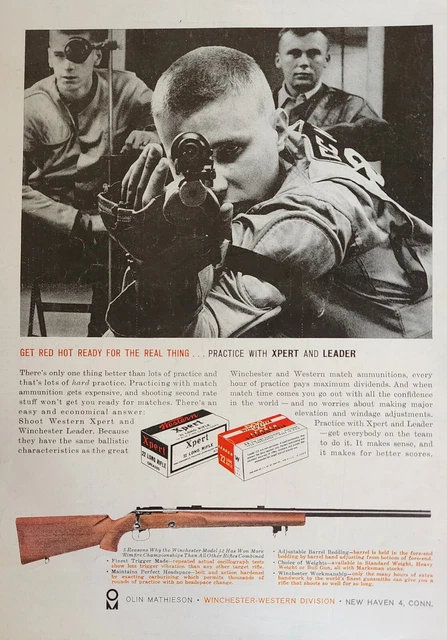 WINCHESTER RIFLE AMMUNITION Ammo Gun Magazine Ad Picture Vtg Shooting ...
