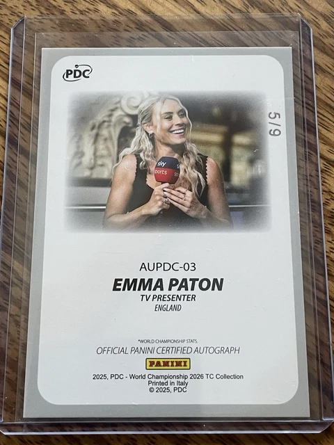 🔥 PANINI PDC World Championship 2026 Emma Paton AUPDC-03 Auto Gold /9 🔥 ...