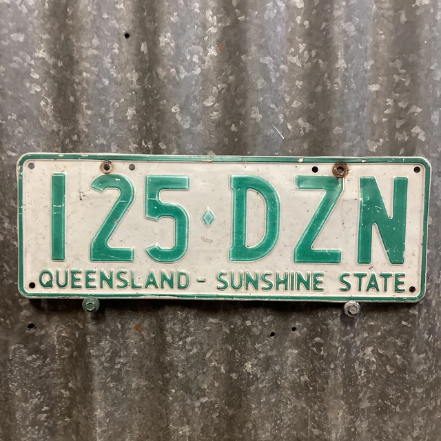 QUEENSLAND VINTAGE AUSTRALIAN Collector’s Car Number Plate Sign $26.80 ...
