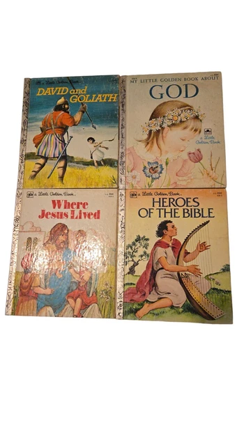 VINTAGE A LITTLE Golden Book Christian Religious .89 Lot Of 4 Children ...