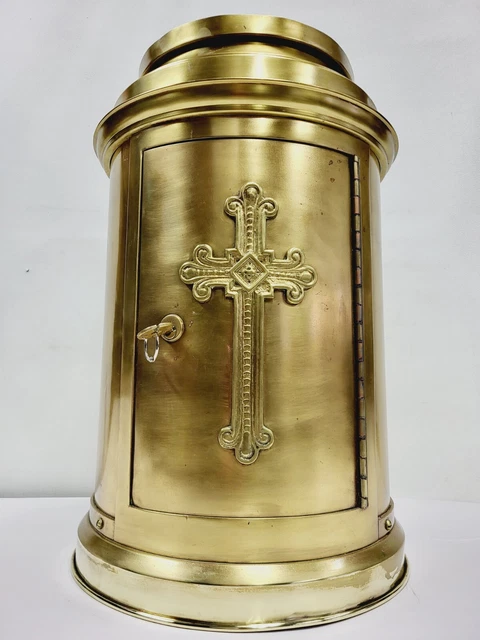 VINTAGE RARE LARGE Catholic Church Altar Tabernacle With Key Religious ...