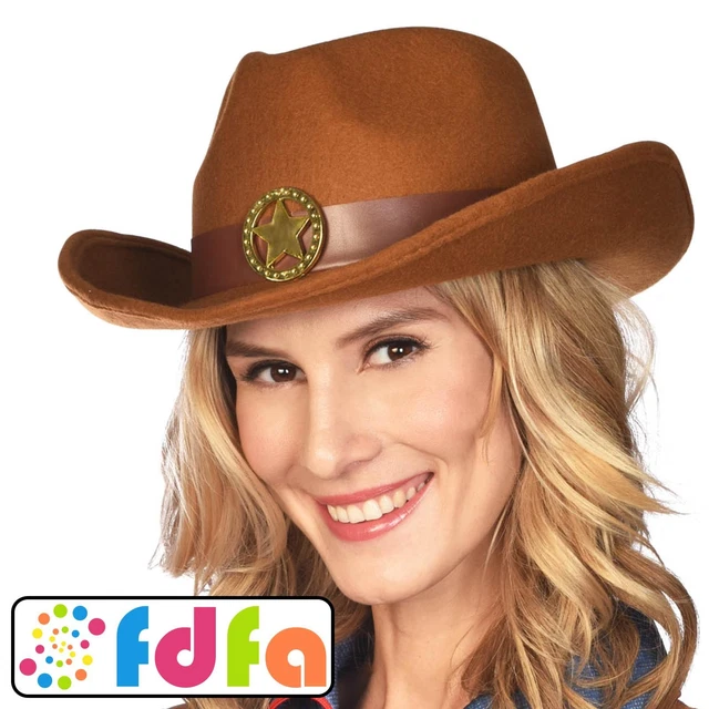 AMSCAN CHIEF BELINDA Cowgirl Hat Stetson Adults Ladies Fancy Dress £8. ...