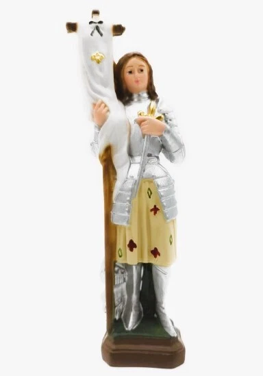 STATUE DE SANTA Jeanne D'Arc CM 23 IN Marbre Résine Pleine Italienne ...