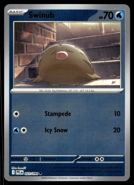 SWINUB - 023/094 Common Phantasmal Flames Pokemon Reverse Holo NM $1.86 ...