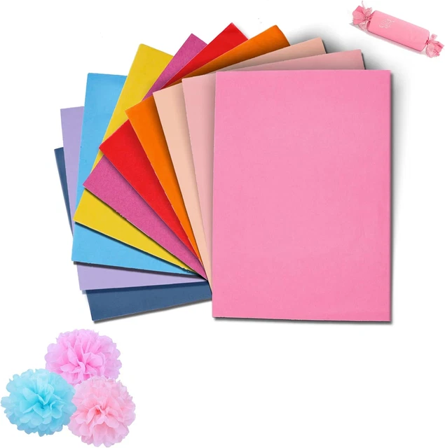 CARTA SETA 100 fogli A4 colorata 10 colori, carta trasparente colorata ...