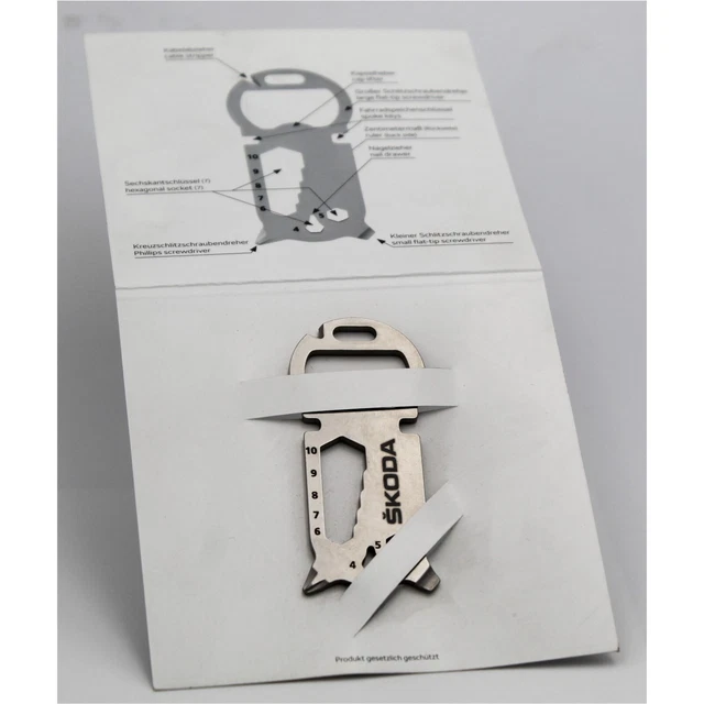 ORIGINAL SKODA MULTIFUNKTIONSTOOL Richartz Keytool Edelstahl MVF05-256 ...