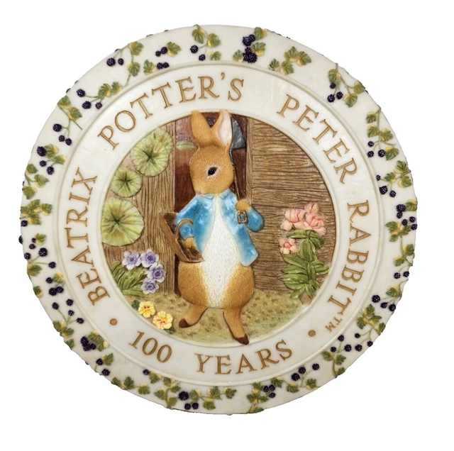 VINTAGE PETER RABBIT 100 Year Anniversary Garden Stepping Stone Plaque ...