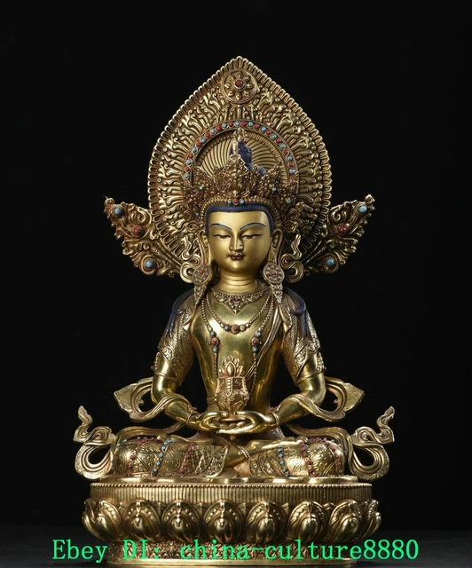 15 POUCES VIEUX bronze tibétain trésor d'or déesse Bouddha EUR 635,00 - PicClick FR