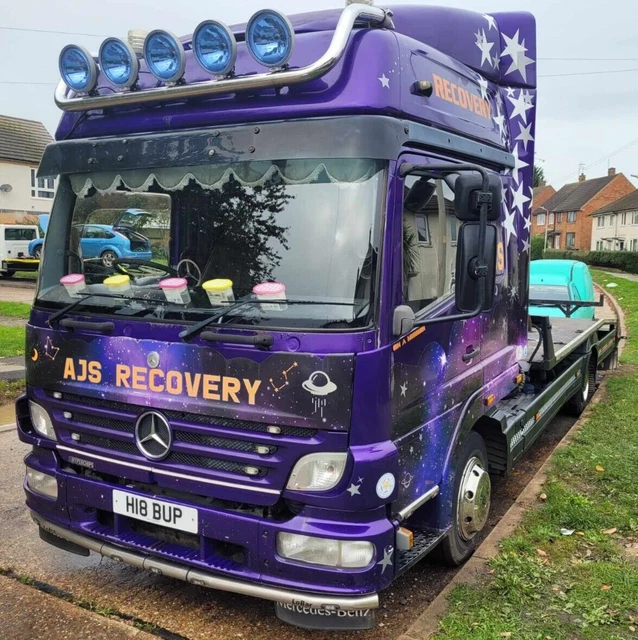 MERCEDES ATEGO 7.5T HIAB recovery truck crew cab ramps Hydraulic winch ...