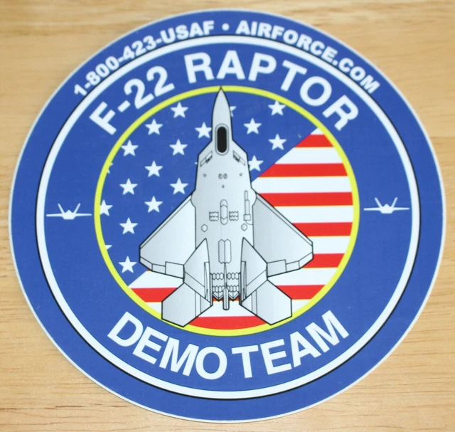 USAF US AIR Force Lockheed F-22 Raptor Demo Team Large Sticker £6.00 ...