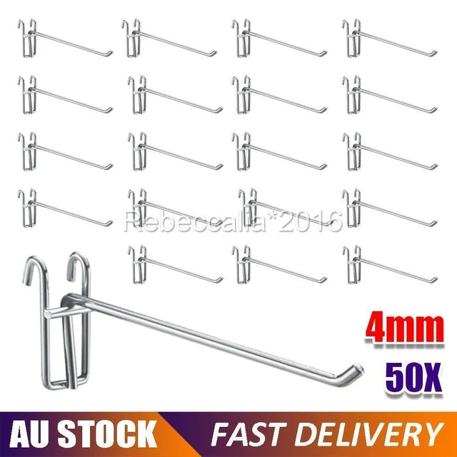 50PCS MESH WIRE Grid Peg Display Racks Panel Hooks 150MM $24.95 ...