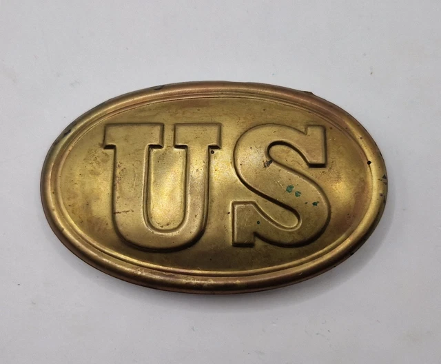 AMERICAN CIVIL WAR Union Army Enlisted Field Brass Buckle Lead Filled £ ...