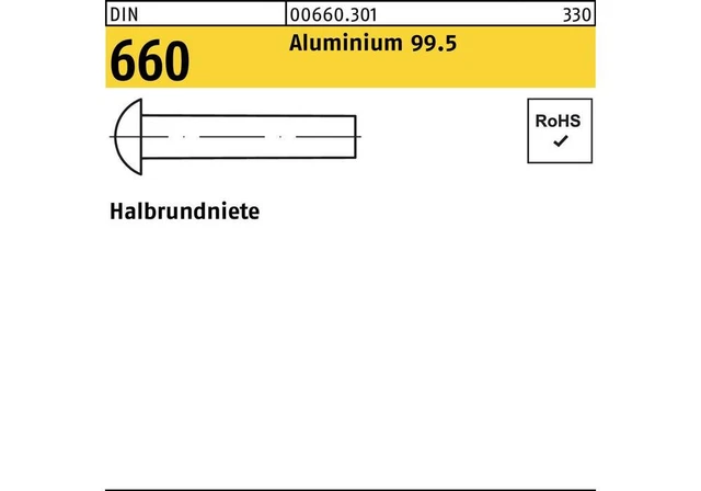 REYHER HALBRUNDNIETE DIN 660 4 x 25 Aluminium 99.5 EUR 13,53 - PicClick DE