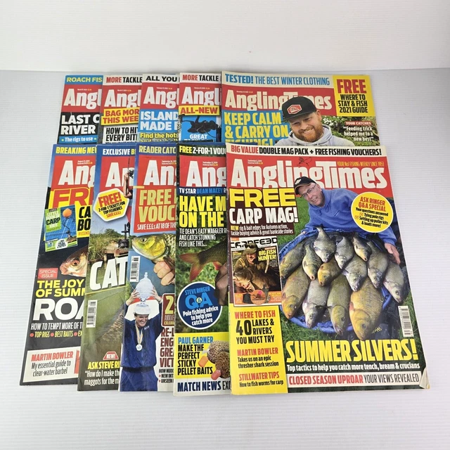 10 X MIXED Angling Times Fishing Magazines Bundle Carp Freshwater Bait ...