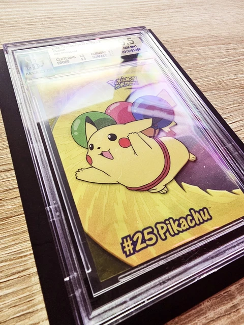 PIKACHU PC1 TOPPS clear Pokemon Card #25 Beckett BGS 9.5 GEM MINT 2000 ...