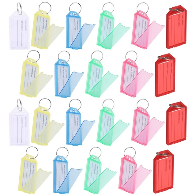 60 PCS KEY Chain with Label Tag Bulk Luggage Name Tags for Suitcases ...