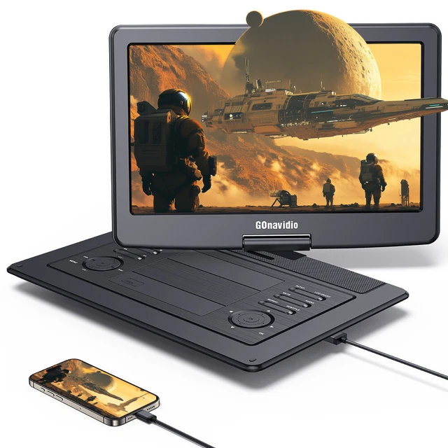 19& FULL HD Portable DVD Player with 16" Large Screen HDMI USB 6 Hours ...
