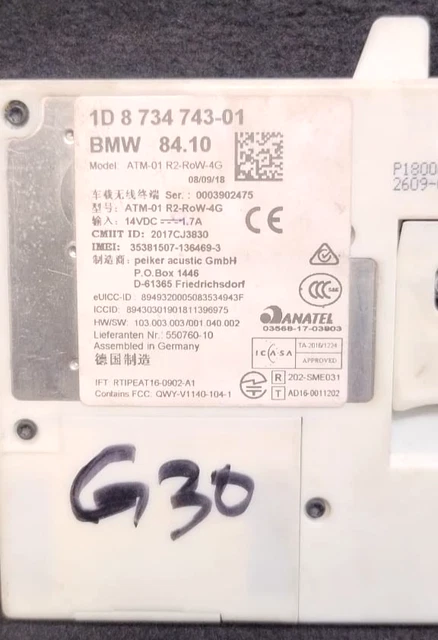 OEM BMW G30 G31 F90 Telematic Control Module Ecu Atm - 8734734 £149.08 ...