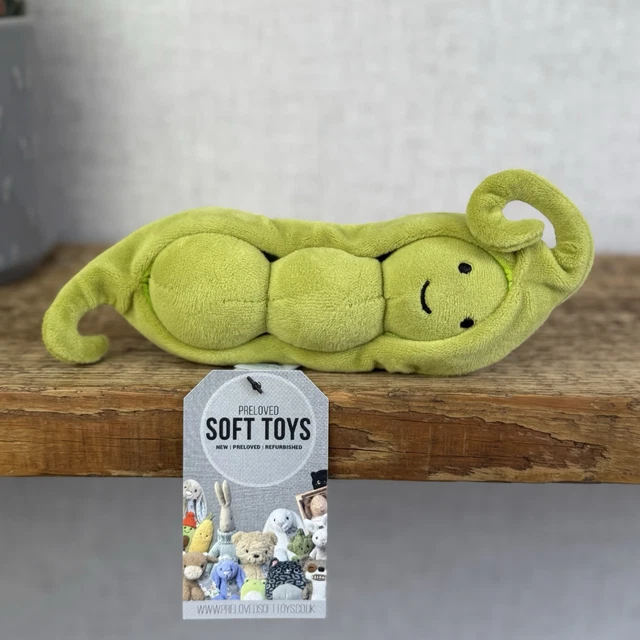 JELLYCAT VIVACIOUS PEA Pod - Beanie Vegetable Soft Toy - Play Food Soft ...