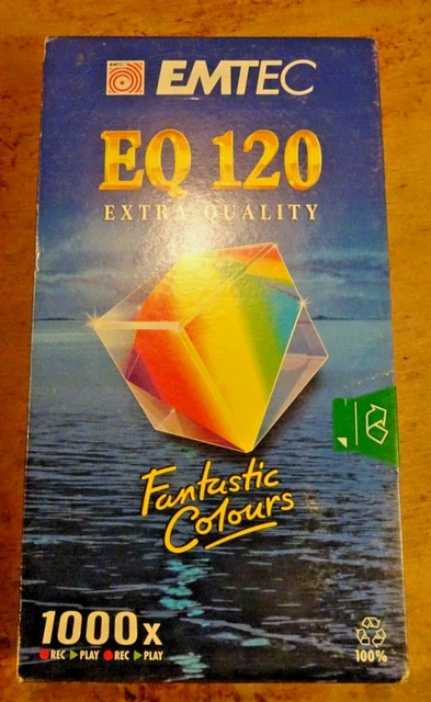 CASSETTE VHS K7 Vierge EMTEC 120 MIN - 2 HRS - EQ120 x 1 - NEUVE Scellée EUR 4,90 - PicClick FR
