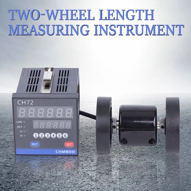 2 WHEEL ENCODER Digital Length Meter Counter Digital Length Gauge Meter ...