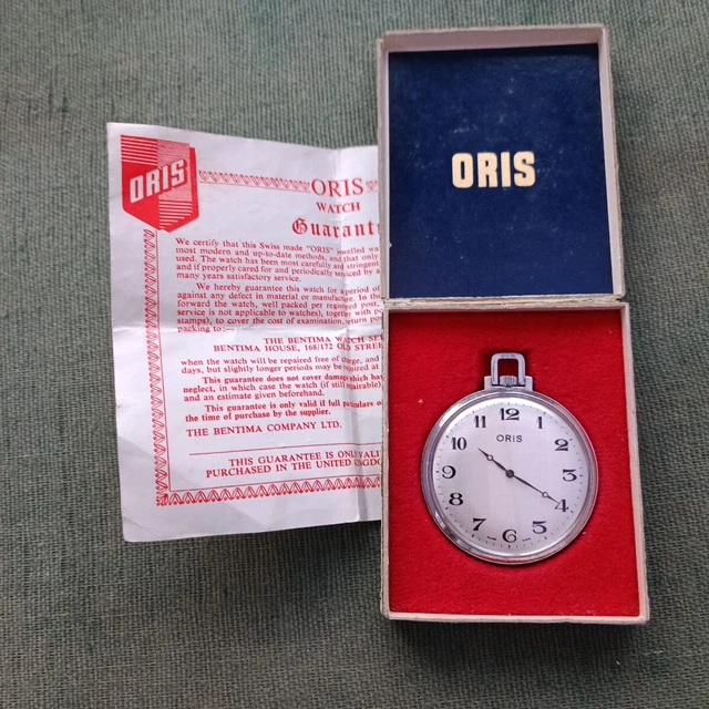 VINTAGE BOXED ORIS Pocket Watch Working Swiss Made £20.00 - PicClick UK