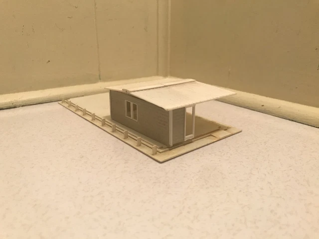 HO SCALE CUSTOM Scratch Built Railroad Office Background Building W ...