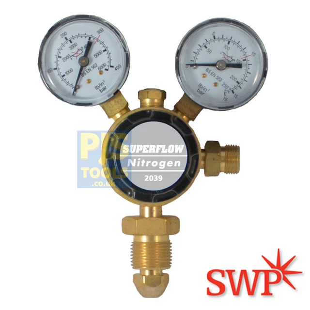 SUPERFLOW 0-10 BAR single stage two gauge nitrogen gas regulator $59.04 ...