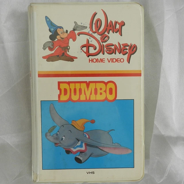 VINTAGE WALT DISNEY Home Video "DUMBO" VHS White Collectible Clamshell ...