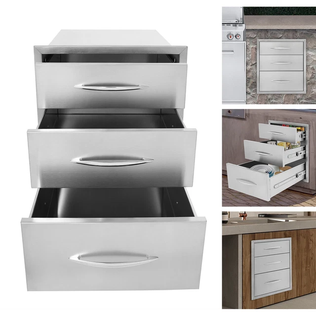 STAINLESS STEEL BBQ Drawers Outdoor Kitchen Island Door Drawer BBQ ...