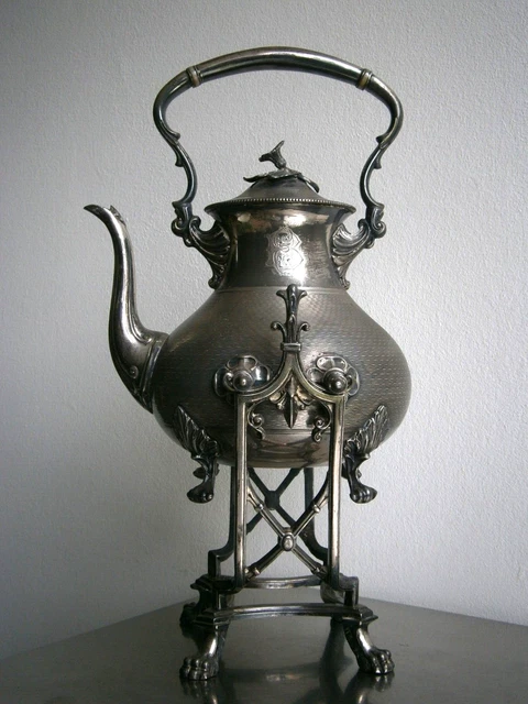 SAMOVAR 19° S Jaw round Nose Metal Silver Teapot Pattern Classic Paste ...