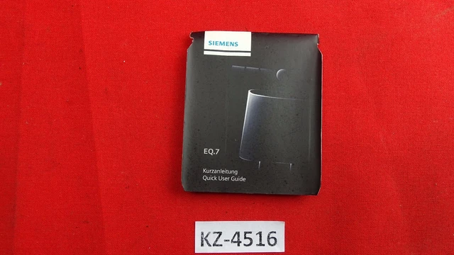 ORIGINAL SIEMENS EQ7 Plus Guide de Démarrage Rapide Quick Utilisateur Guide EUR 29,03 - PicClick FR