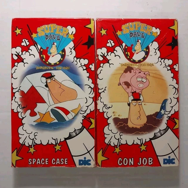 SUPER DAVE DARE Devil for Hire, 2 VHS LOT Space Case & Con Job VINTAGE ...