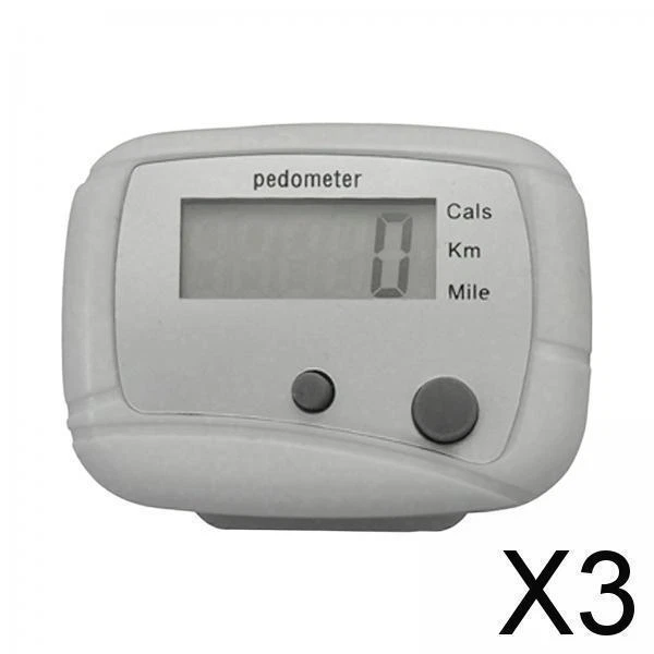 3X PEDOMETER FOR Walking Portable Clip on Simple Walk Motion Step ...