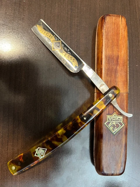 VINTAGE GERMAN PUMA 90 Solingen Straight Razor High Class Blade with ...