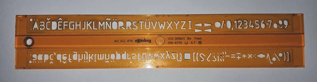 ROTRING 7MM ALPHABET Stencils Templates Lettering Technical drawing ...