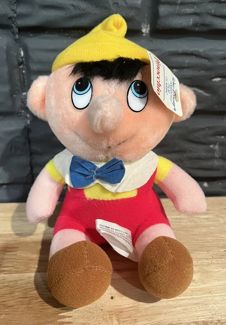 PINOCCHIO WALT DISNEY Animated Film Classic Vintage 1985 Plush Stuffed ...