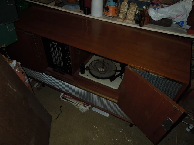 VINTAGE 1960'S DECCA Stereogram Radio Turntable Cabinet Teak £175.00 ...