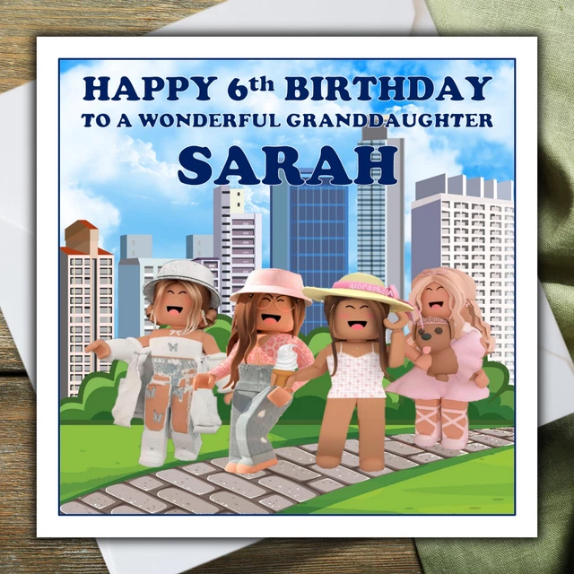 ROBLOX THEME BIRTHDAY CARD personalised AGE RELATIONSHIP NAME £3.50 ...