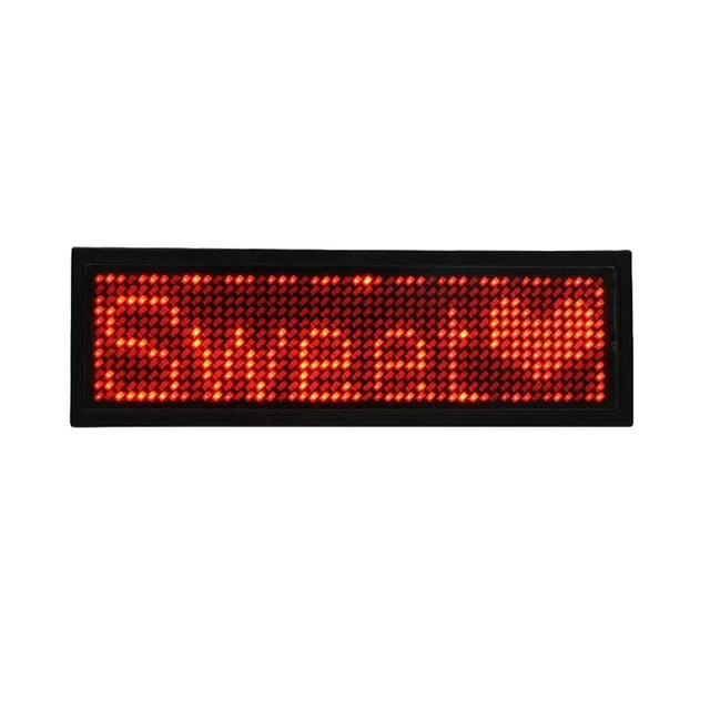 LED SCROLLING BAR Badge Name Tag Message Sign USB Charging Red £13.58 ...