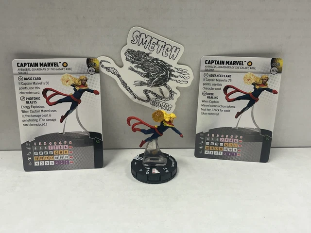 MARVEL HEROCLIX STARTER Set 2024 - 004a & 004b Captain Marvel Figure ...
