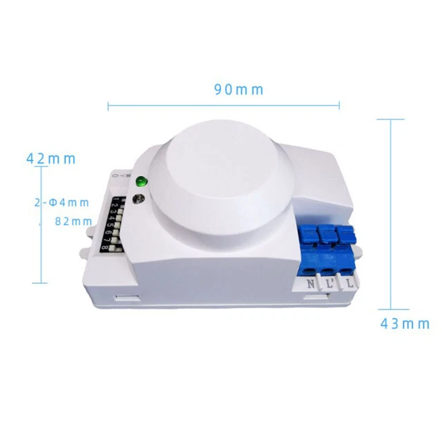 MICROWAVE SENSOR SWITCH 5.8ghz HF 220V LED 360 Degree Radar Motion Body ...
