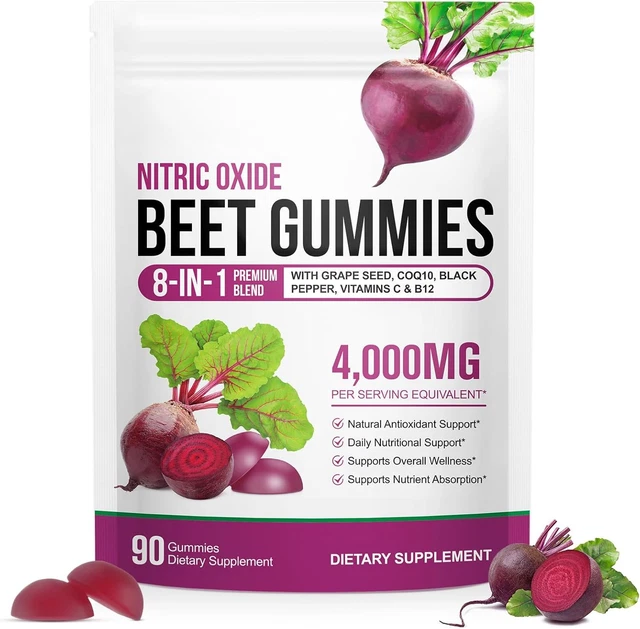 BEET ROOT GUMMIES for Blood Pressure, Heart Health Support, Energy ...