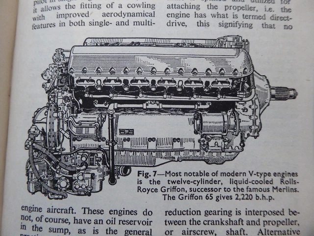 BOOK ORIG 1940S Aero Engines Illustrated Diagrams Merlin Bristol V1 ...