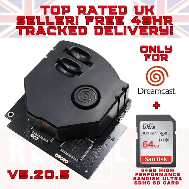 SEGA DREAMCAST GDEMU v5.20.5 ODE GD-ROM Laufwerk Emulator SanDisk 64GB + Mount Kit EUR 128,65 ...