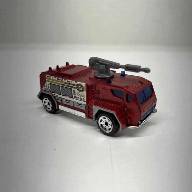 MATCHBOX DIE CAST Airport Fire Tanker Truck Red Alarm 2003 Mattel ...