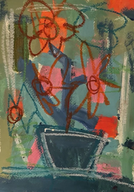 HASWORLD ORIGINAL FLOWERS Abstract Neo Expressionist Impressionism ...