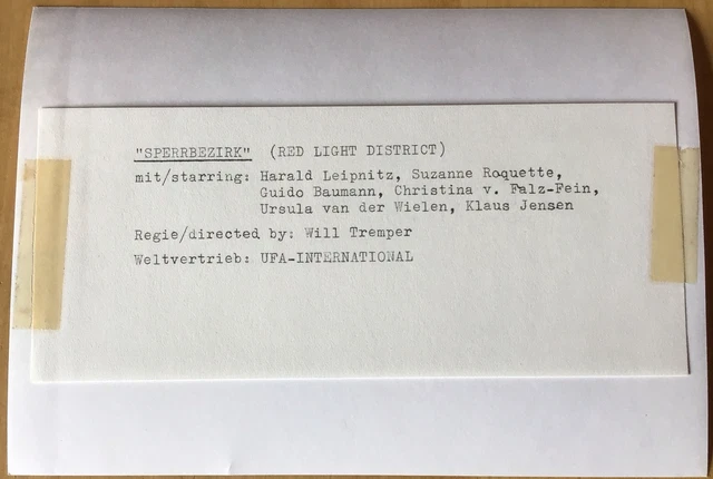 SPERRBEZIRK SUZANNE ROQUETTE Harald Leipnitz Pressefoto #c Will Tremper ...