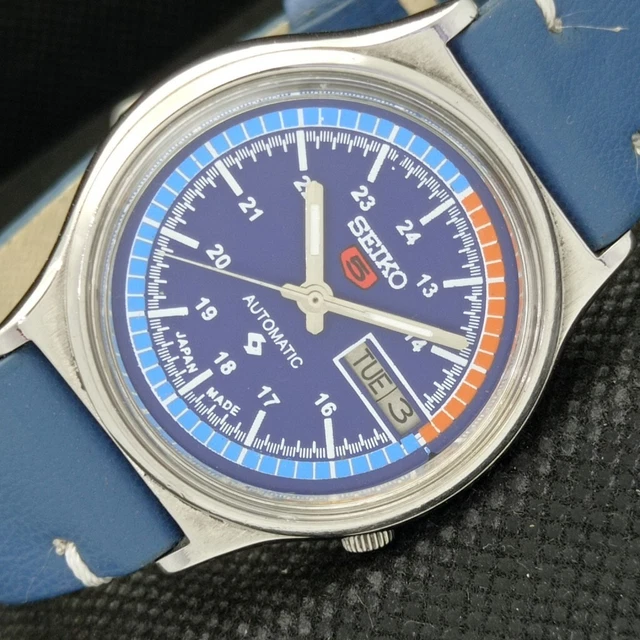 SEIKO 5 AUTOMATIC 7009A VINTAGE JAPAN MENS DAY/DATE BLUE WATCH 568f-a302293-5 EUR 32,54 ...